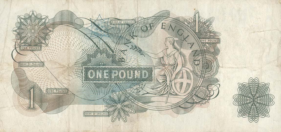 RealBanknotes.com > Great Britain p374a: 1 Pound from 1960