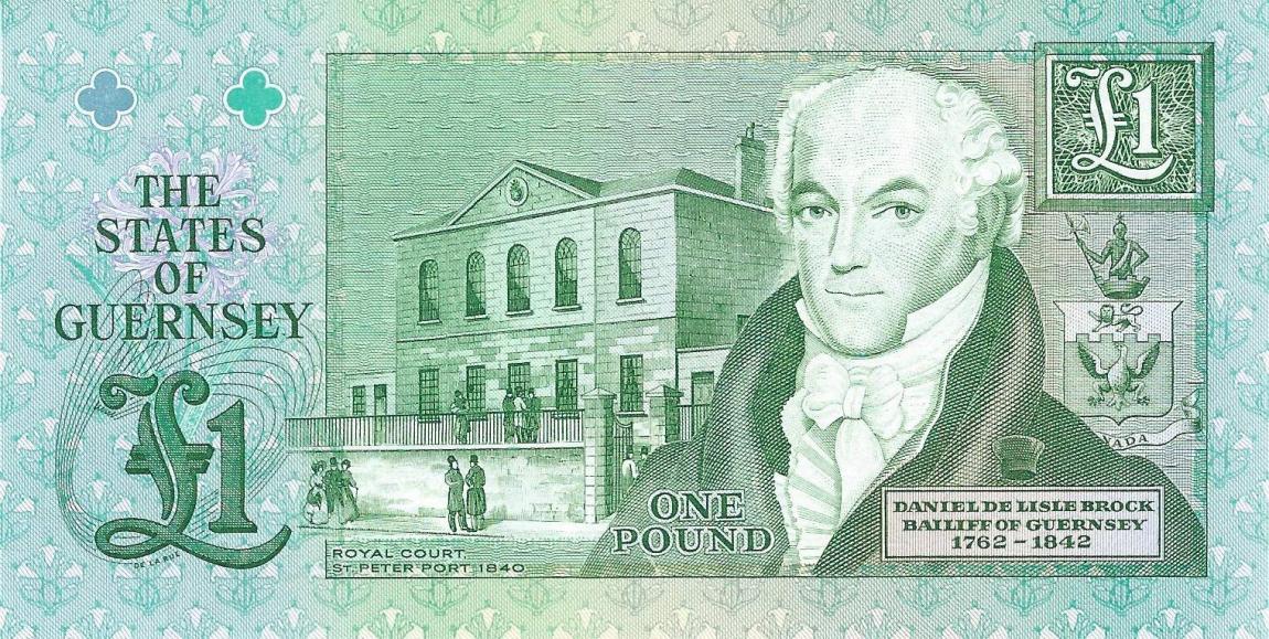 RealBanknotes.com > Guernsey p52d: 1 Pound from 1991