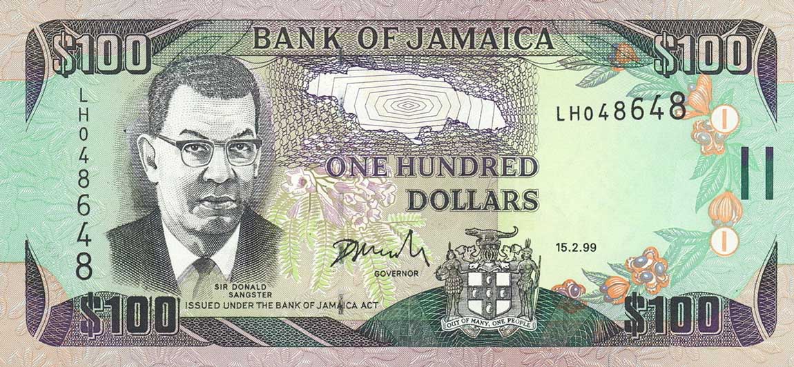 RealBanknotes.com > Jamaica p76b: 100 Dollars from 1996