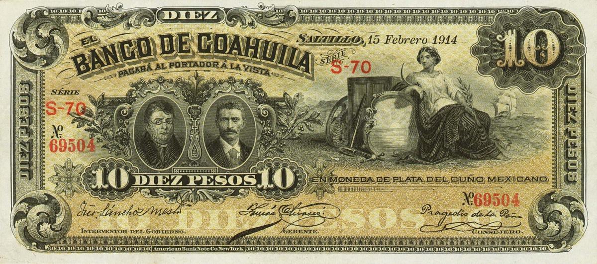 RealBanknotes.com > Mexico pS196c: 10 Pesos from 1898