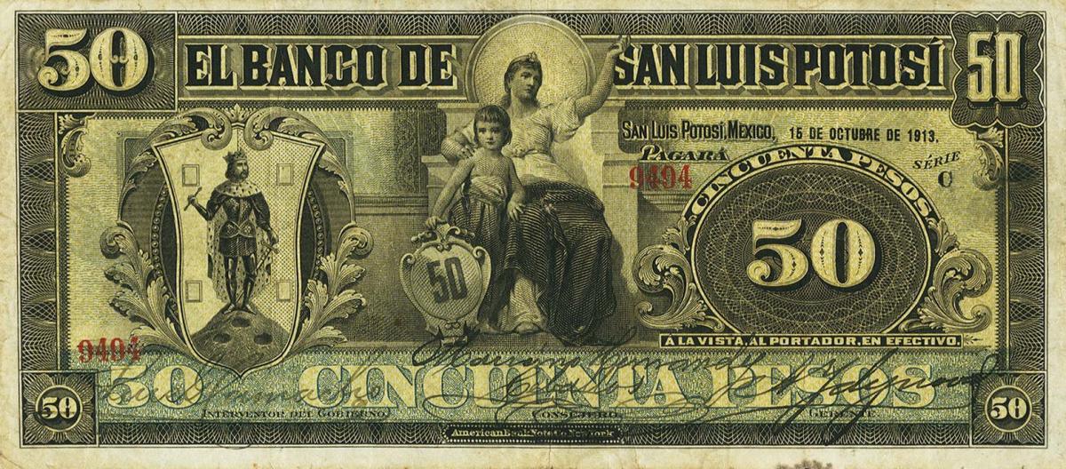RealBanknotes.com > Mexico pS402b: 50 Pesos from 1898
