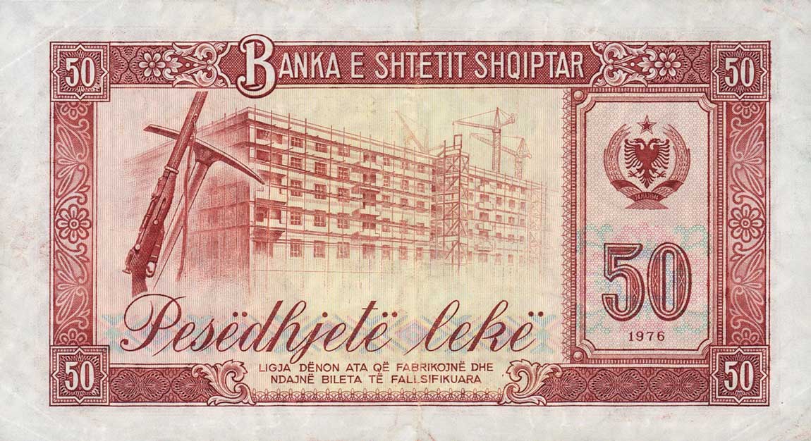 RealBanknotes.com > Albania p45a: 50 Leke from 1976