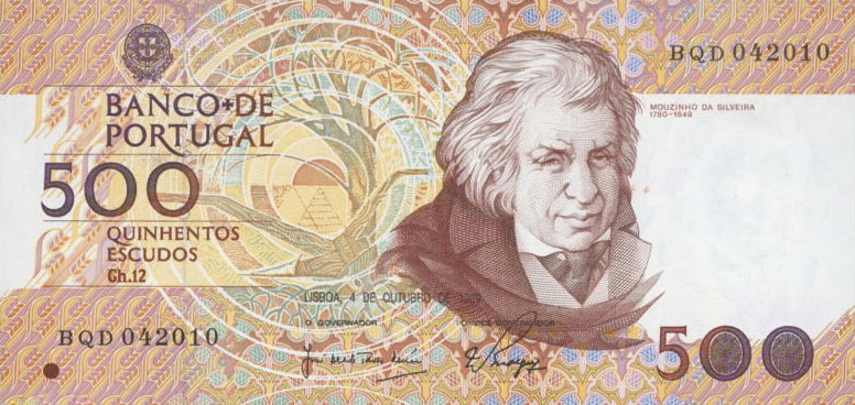 RealBanknotes.com > Portugal p180c: 500 Escudos from 1989
