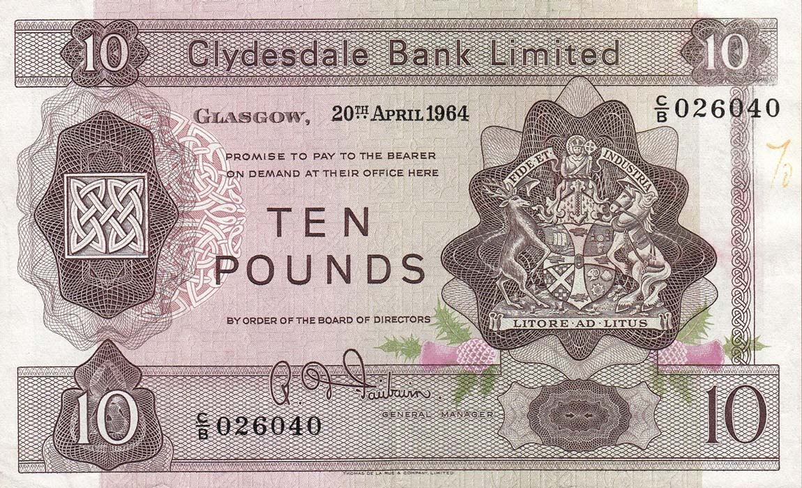 RealBanknotes.com > Scotland p199: 10 Pounds from 1964