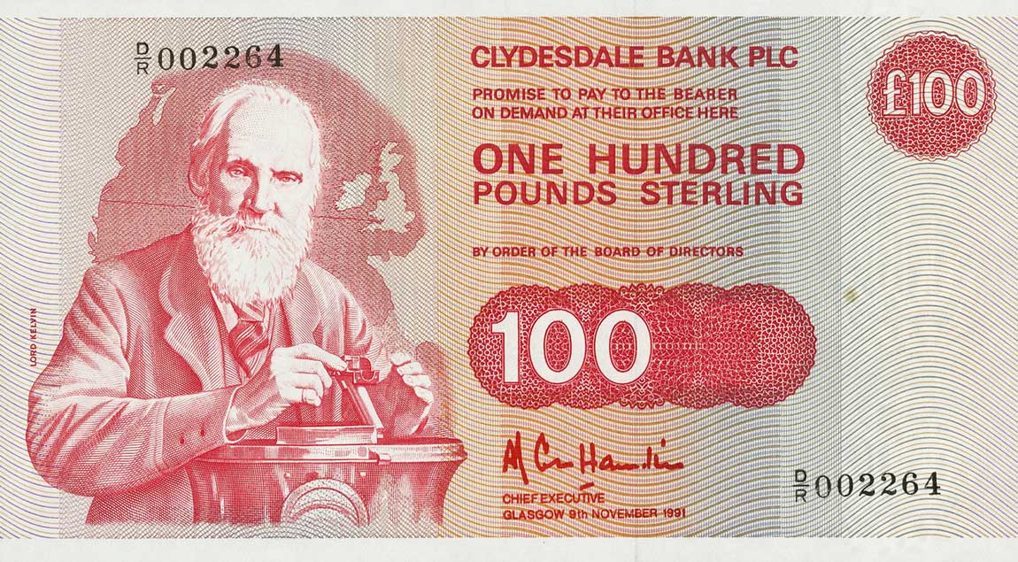RealBanknotes.com > Scotland p217b: 100 Pounds from 1991