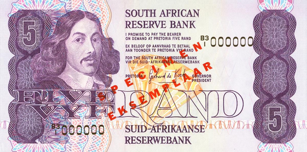 RealBanknotes.com > South Africa p119s: 5 Rand from 1978
