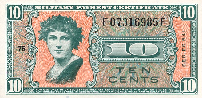 RealBanknotes.com > United States pM37a: 10 Cents from 1958