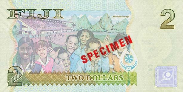 RealBanknotes.com > Fiji p109s1: 2 Dollars from 2007
