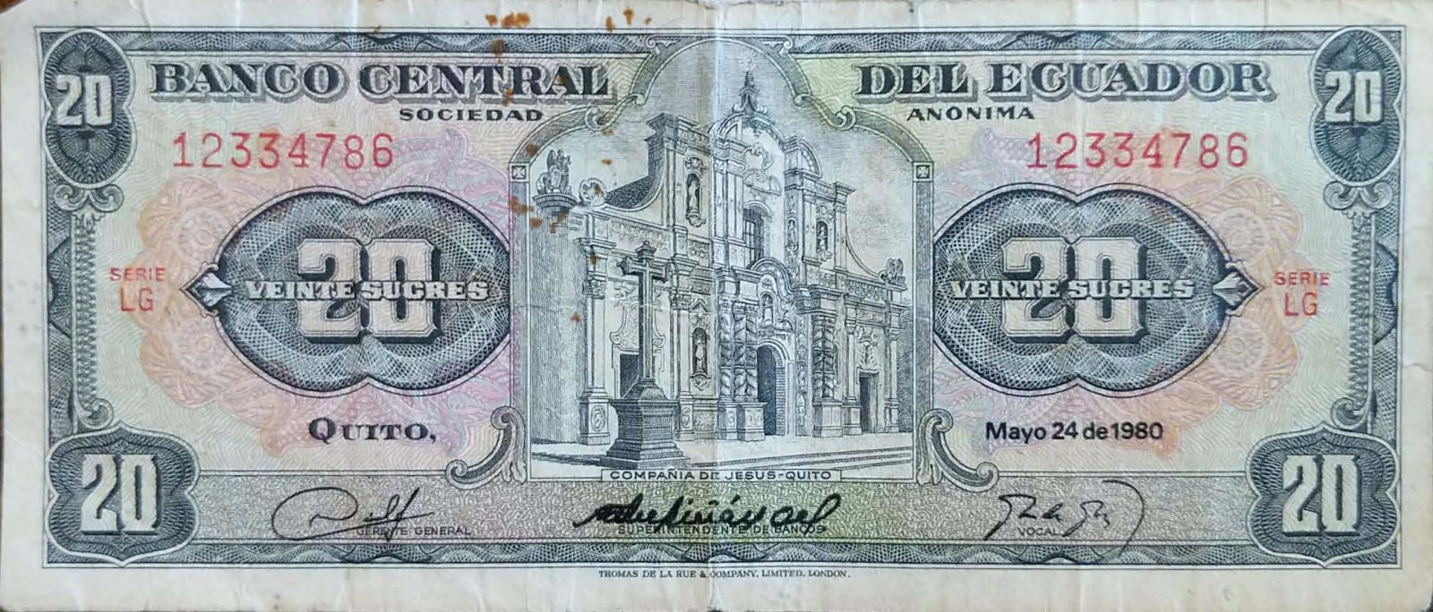 Historical and current: Paper Money from Ecuador